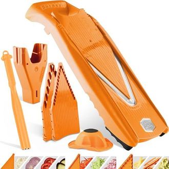 Börner Coupe-Légumes Börner V5 (Plus Set) - Mandoline en V Réglable + Accessoires Supplémentaires + Éplucheur - Avec Lame en V en Acier Inoxydable - Pour Tra