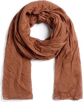 Allee du Foulard Chèche Long, Echarpe, Châle - 100% Coton - Taille 110 x 300 cm - Chèche Touareg Femme et Homme - Longueur 3 Mètres - Confort et Fluidité (Marron Ecure