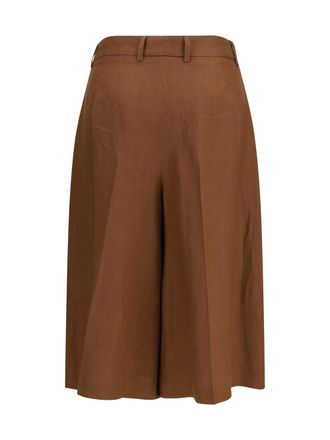 Lardini Womens Straight-Leg Bermuda Shorts Twill With Pleats 430 Viscose; Other Fibres