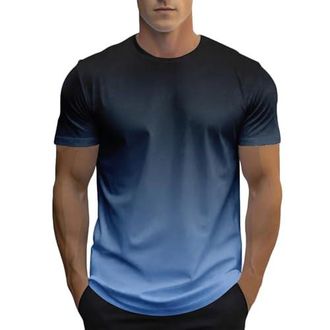 Generic T-shirt l&eacute;ger &agrave; col rond pour homme, tendance, extensible, confortable, l&eacute;ger, respirant, d&eacute;contract&eacute;, manches courtes, entra&icirc;nement en plein air, 01 