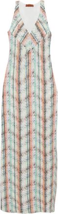 Missoni Femme, Robes, Multicolore, Taille: 40 FR Robe longue en maille zigzag grecque