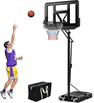 Costway Costway - Basketballst&auml;nder 245-305 cm h&ouml;henverstellbar, Basketballkorb mit St&auml;nder & 2 R&auml;dern, Korbanlage f&uuml;r Kinder, Erwachsene, mobiles