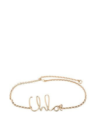 Chlo&eacute; ceinture en cha&icirc;ne &agrave; plaque logo - Or