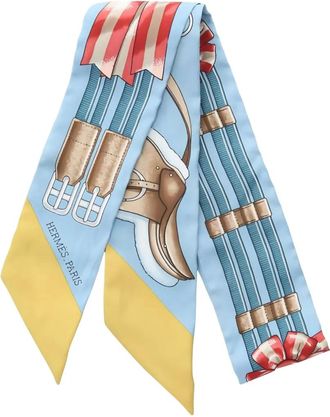 Hermès foulard en soie (années 2000) - Bleu