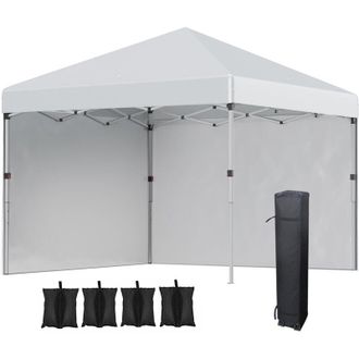 OUTSUNNY Tonnelle barnum pop-up uv 30+ lestage sac transport inclus gris