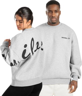 Smilodox Unisex Oversize Sweatshirt Liquid Brail, Locker Geschnittener Pullover mit weichem Baumwollmix und markantem Rückenprint, Streetstyle-Design Hoodie fü