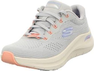Skechers Femme Arch FIT 2.0 BIG League Basket, Garniture Corail Pervenche Gris Clair, 37 EU