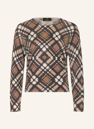 Monari Monari Pullover Mit Glitzergarn Und Schmucksteinen braun