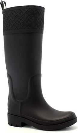 Tommy Hilfiger Bottes de Pluie Femme Rubber Long Boot Déperlantes, Noir (Black), 36
