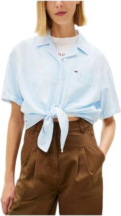 Tommy Hilfiger Femme, Blouses et Chemises, Bleu, Taille: 40 FR Tie Front Shirt