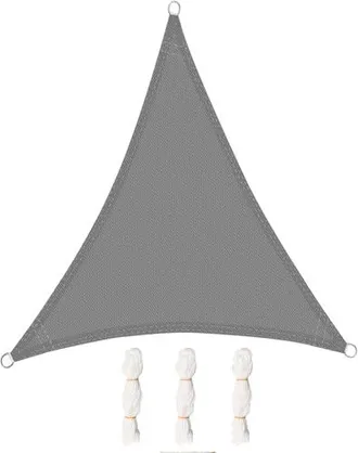 Woltu Voiles dombre Triangle 5x7x7 m Respirante en HDPE, Toile dombrage Protection Solaire, Anti 85% UV Contre Le Vent, pour Jardin terrasse Camping Gris
