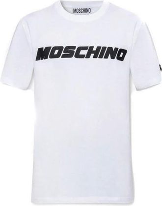 Moschino Homme, Tops, Blanc, Taille: XL T-shirt Homme Imprimé Blanc