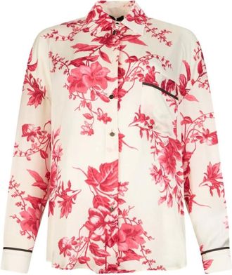 Liu Jo Femme, Blouses et Chemises, Multicolore, Taille: 42 FR Chemise en satin imprim&eacute;