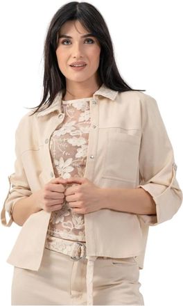 Kocca Femme, Vestes, Beige, Taille: 38 FR Veste L&eacute;g&egrave;re d&Eacute;t&eacute; &agrave; Manches Longues