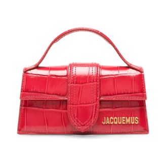Jacquemus Tasche mit Umschlagklappe und Kroko-Pr&auml;gung - - Bags - Damen - Rot - ONE SIZE
