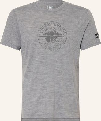 super.natural T-Shirt Exploring Mit Merinowolle grau
