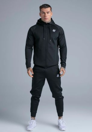 Siksilk Herren Schwarzer Hoodie und Jogginghose Set L