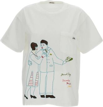 Bode Femme, Tops, Blanc, Taille: 38 FR T-shirt Companion