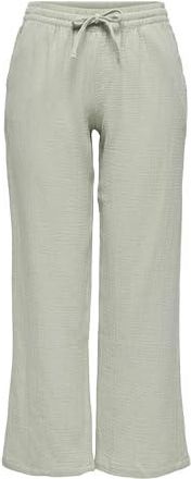 Jacqueline de Yong JdY Jdytheis Life Wide Pant WVN Noos Pantalon avec Jambes Larges, Taille Haute et Poches latérales, Desert Sage, M / 32L Femmes