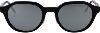 Thom Browne Homme, Accessoires, Noir, Taille: 49 MM Lunettes de soleil ovales en ac&eacute;tate