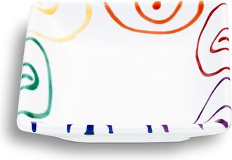 Gmundner Keramik Regenbogen, Snackschale (11x11cm), handgemacht in Österreich