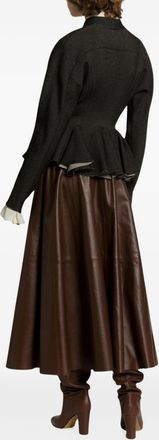 032c Tie-Waist Peplum Blazer - Charcoal
