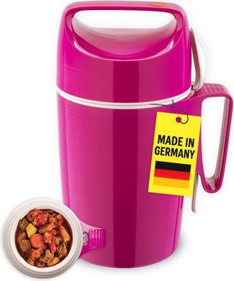 Rotpunkt Thermobehälter für Essen 850 ml inkl. Löffel - Thermo Lunchbox Heiß & Kalt I Made in Germany I Hochwertiger Thermo Essensbehälter (Dirk 850, Raspberry
