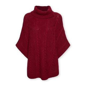 Elena Miro Zopfmuster-Poncho - - Jackets - Damen - Rot - S/M