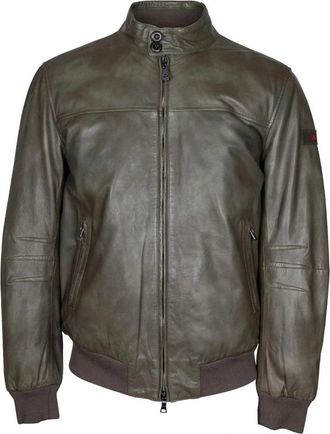 Peuterey Fiona Leder Bomberjacke - - Jackets - Herren - Gr&uuml;n - S