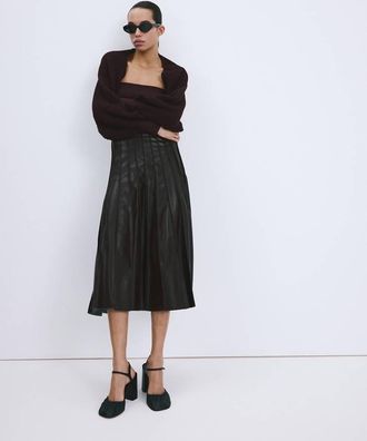 Mango Ensemble 2 pi&egrave;ces maille prune - Femme - M - MANGO