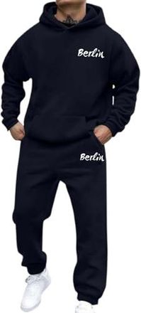 Generic Surv&ecirc;tement 2 pi&egrave;ces pour homme - En coton - Baggy chaud - Confortable - Pantalon de jogging et sweat &agrave; capuche - Tenue de loisirs - V&ecirc;tement de sport