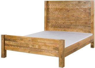 Massivmoebel24 Bett Mango 180x200 natur lackiert KASHMIR 103