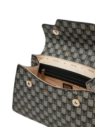 Guess Womens Top Handle Bag Black Logo Polyurethane - Top-Handle-Bags