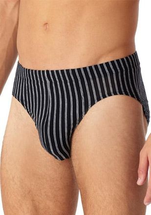 Schiesser Herren Slip schwarz Baumwolle gestreift