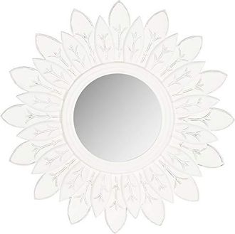 Safavieh Decorative Hanging Wall Mirror for Living Room, Bedroom, Hallway, in White, 76 X 2 X 76
