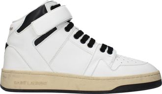 Saint Laurent Hommes Baskets Blanc/Noir Cuir