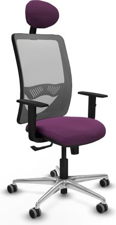 Piqueras y Crespo Schreibtischstuhl mit Rollen Zulema mit 1D-Armen, h&ouml;henverstellbarer Lendenwirbelst&uuml;tze und festem Kopfteil, ausgestattet mit 3 Positionen und Schneid