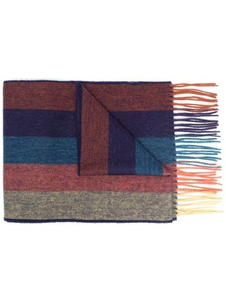 Paul Smith Gestrickter Schal mit Artist-Streifen - Blau