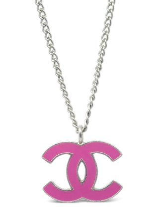 Chanel collier à pendentif CC (années 1990-2000) - Argent