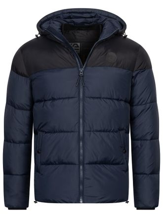 Indicode Herren INBiviano Winterjacke mit Kapuze | Steppjacke Herrenjacke M&auml;nner Navy, XXL