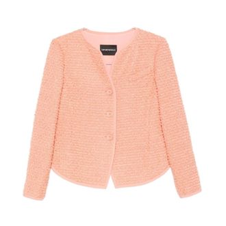 Emporio Armani Femme, Vestes, Rose, Taille: 44 FR Veste en tweed