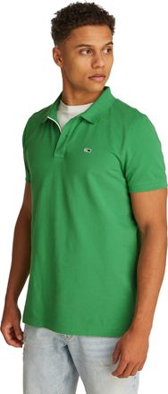 Tommy Jeans TJM Slim Placket Polo EXT S/S Polo Mens, Green (Coastal Green), XXL
