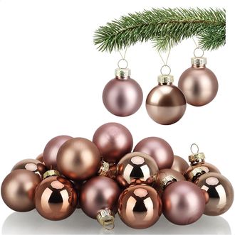 Com-Four 20x Mini-Christbaumkugeln aus Glas - kleine Weihnachtskugeln für die Weihnachtsdekoration - Baumschmuck für den Weihnachtsbaum - Ø 3 cm