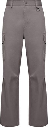 Moncler Moncler Pantalon Cargo En Gabardine De Coton M&eacute;lang&eacute;, Homme, Gris, Taille: 48