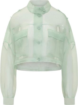 Pinko Pinko, Femme, Vestes, Vert, Taille: 44 FR Short Caban Jacket