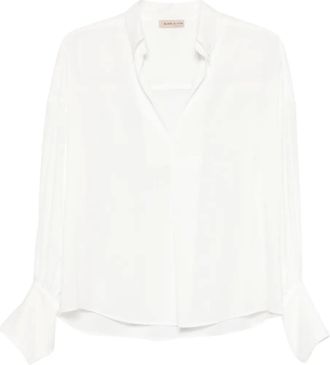 Blanca Vita Oberteil mit Knopfmanschetten - Weiß