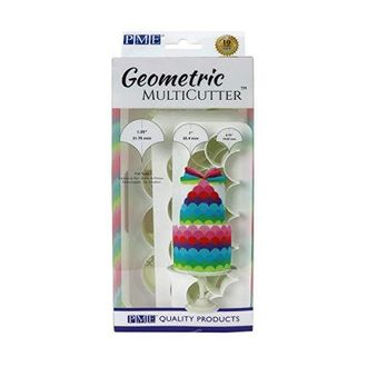 PME GMC194 Geometric MultiCutter-Fish Scale/Scallop, Set of 3 Geometrischer Ausstechformen, Fischschuppen, kleinstückigem, mittelgroßer und großformatigen