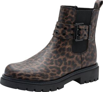 Marco Tozzi Damen Chelsea Boots Rund mit Schnalle, Braun (Leo Brown), 38 EU