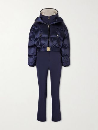 Bogner Combinaison De Ski &Agrave; Capuche En Tissu Technique Matelass&eacute;, Jersey Stretch, Duvet Et Poils Synth&eacute;tiques Aya - Bleu