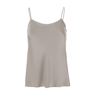 Herno Satin Graues Top mit Spaghettitr&auml;gern - - Tops - Damen - Grau - M